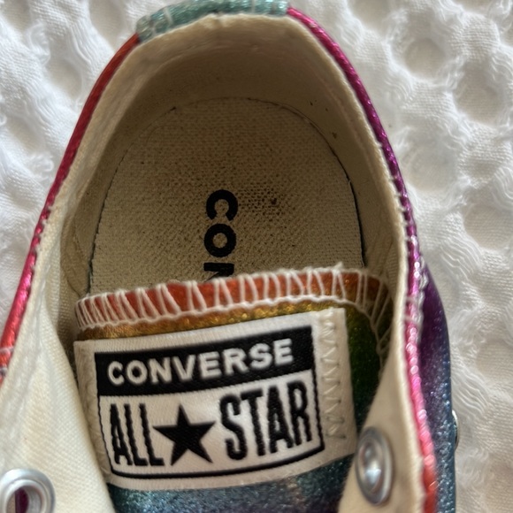 Converse | Shoes | Converse Lo All Star Chuck Glitter Drip Size 1 ...